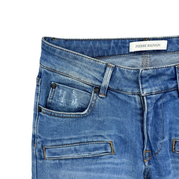 Pierre Balmain | Jeans | Pierre Balmain Skinny Moto Biker Jeans Made In Italy Blue | Poshmark